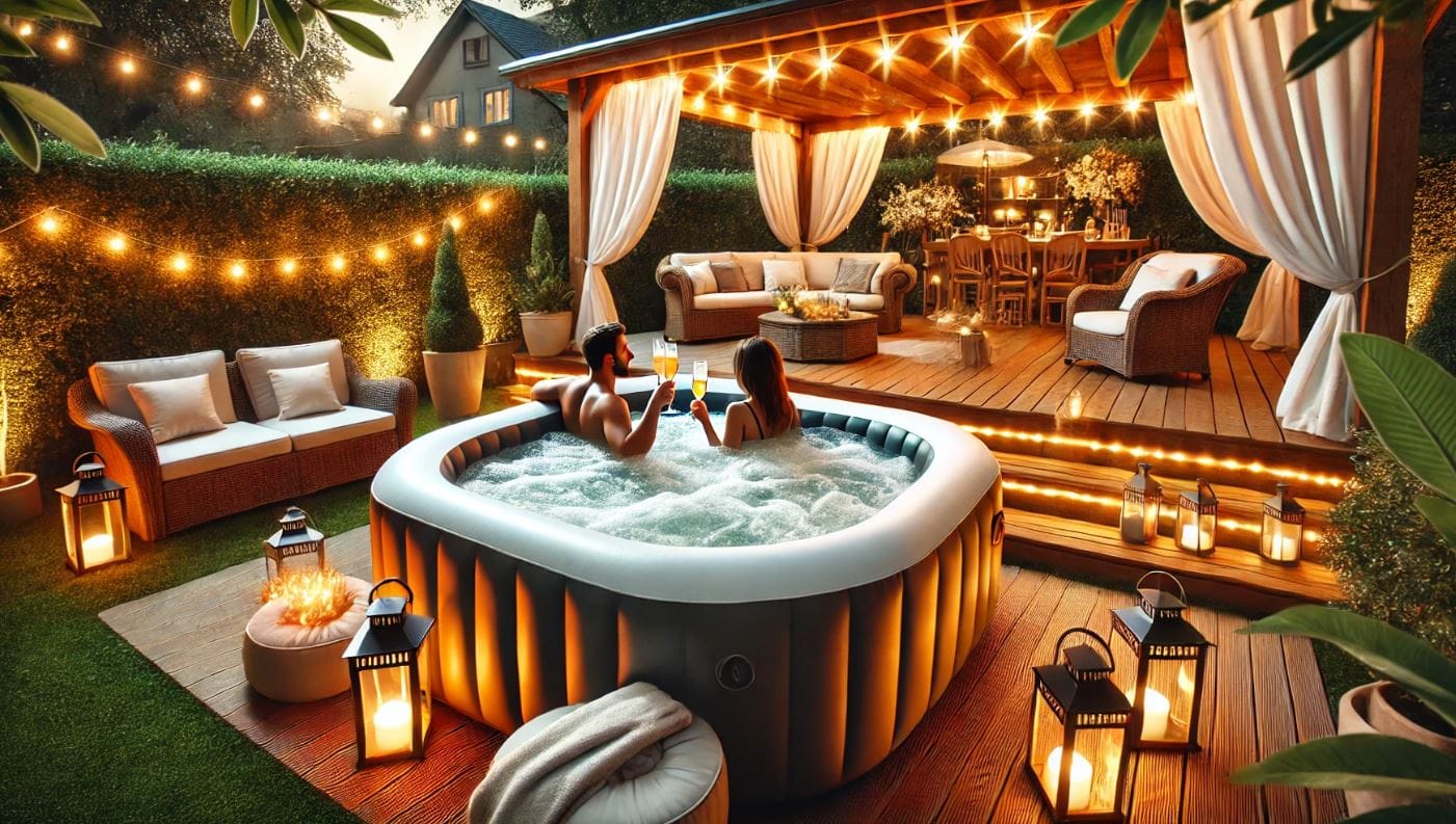 Oppblåsbart boblebad – luksus og avslapning i egen hage » Geniale Gaver